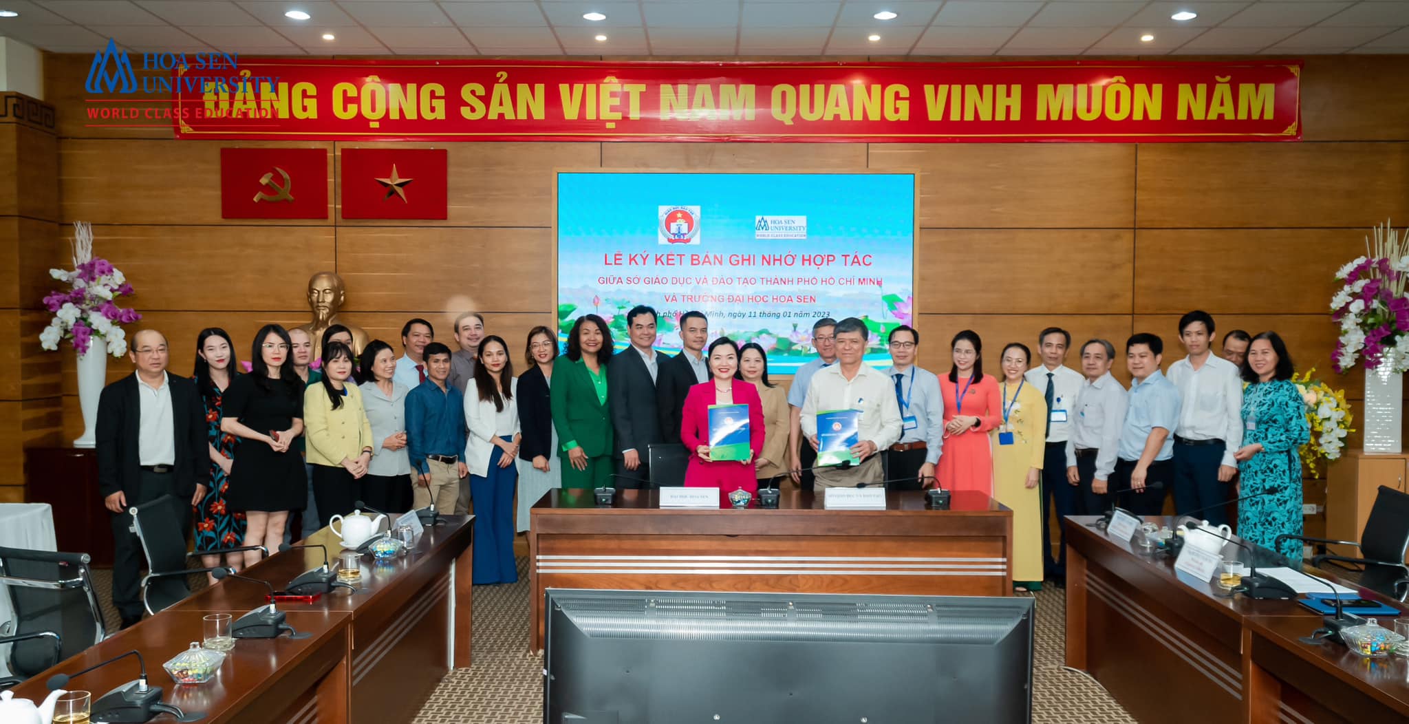 Hoa Sen University signed a comprehensive cooperation agreement with the Department of Education ...